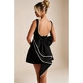 Black Pearl-Trimmed Low Backless Sleeveless Bodycon Mini Dress With ...