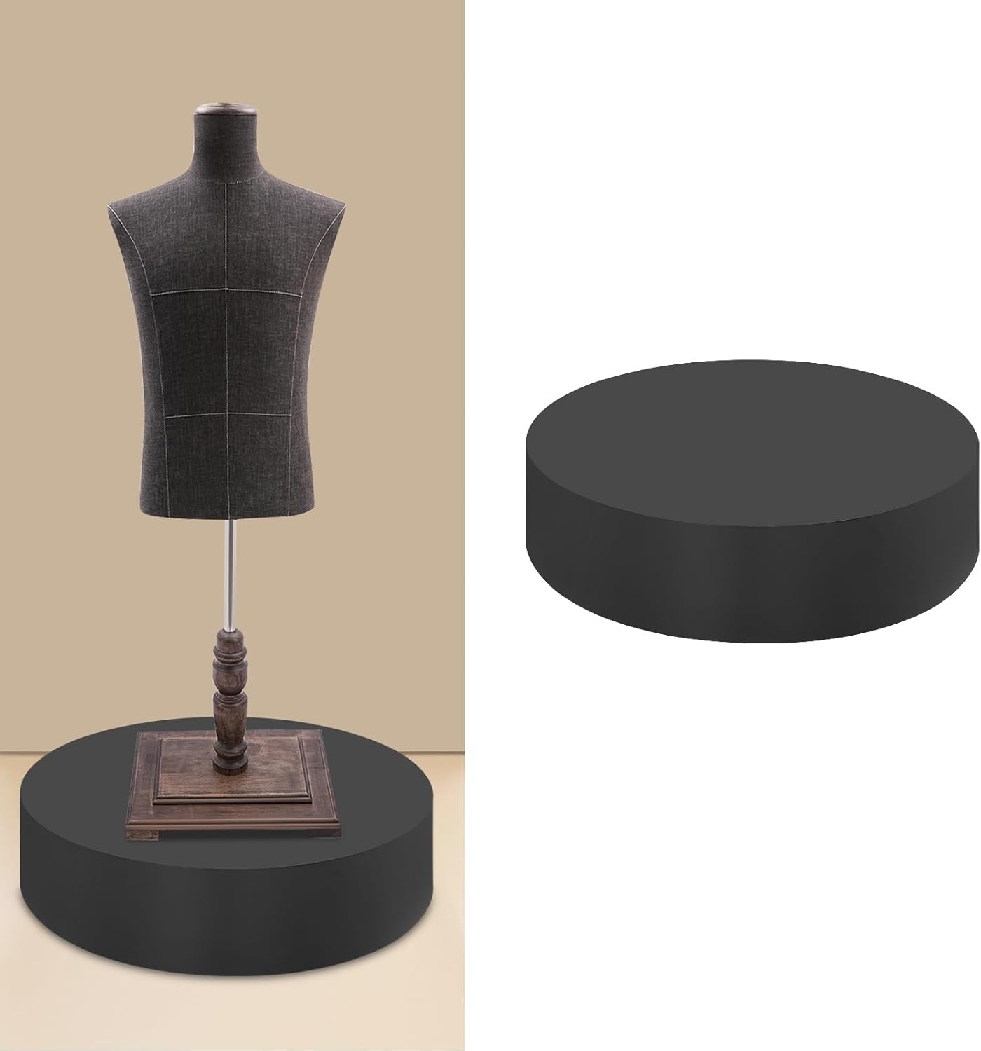 Black Pedestal Stand for Display, Round Mannequin Display Pedestal ...