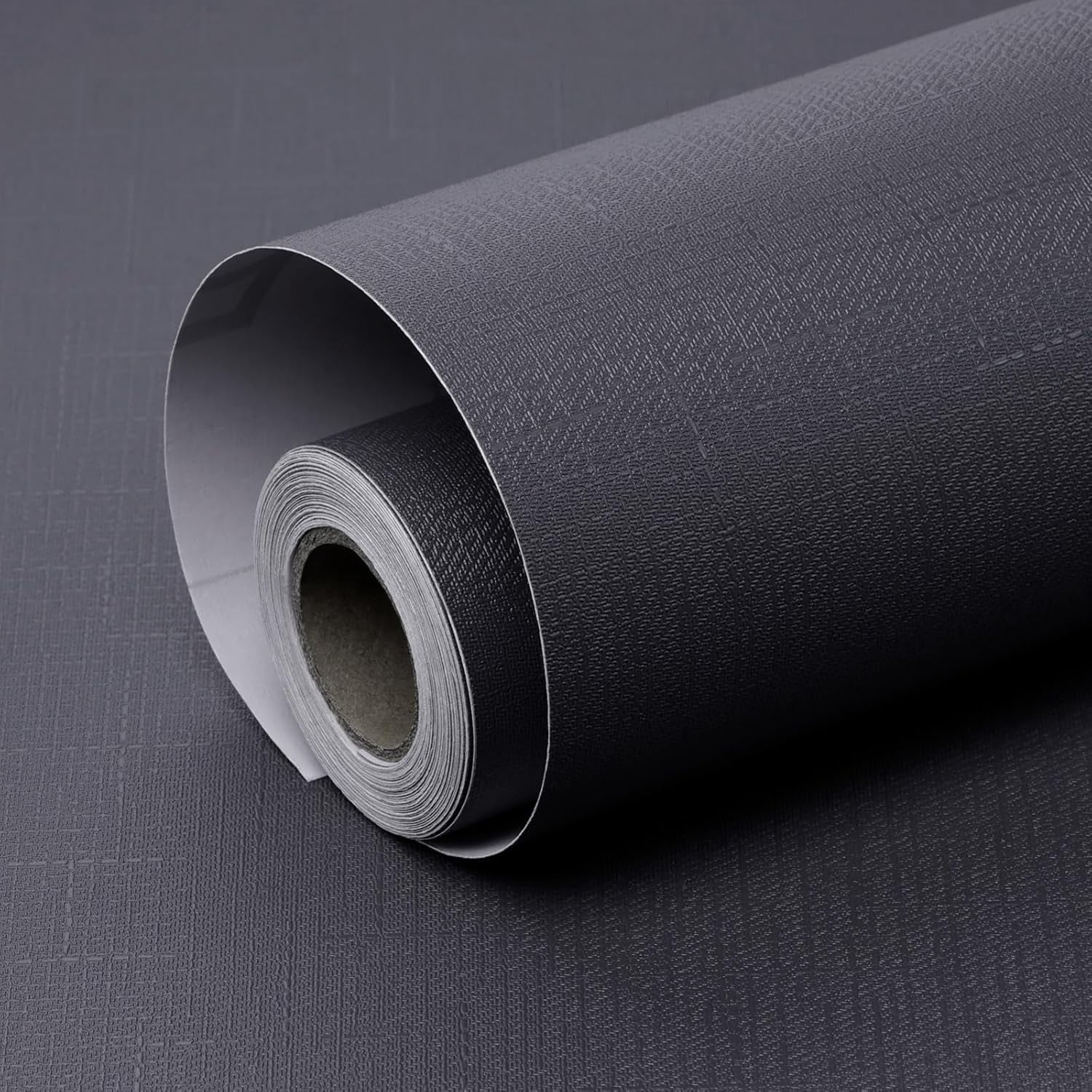 Black Peel and Stick Wallpaper Solid Color Textured Grey Contact Paper ...