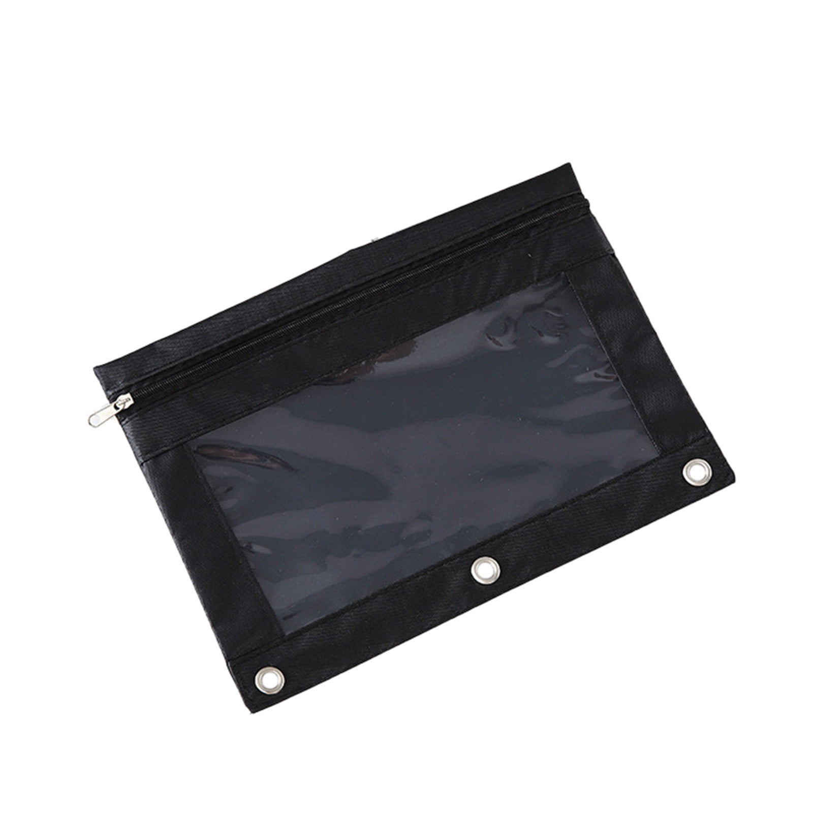Black Pencil Pouch 3 Ring Binder Pen Pouch Cloth Pencil Pouches Zipper ...