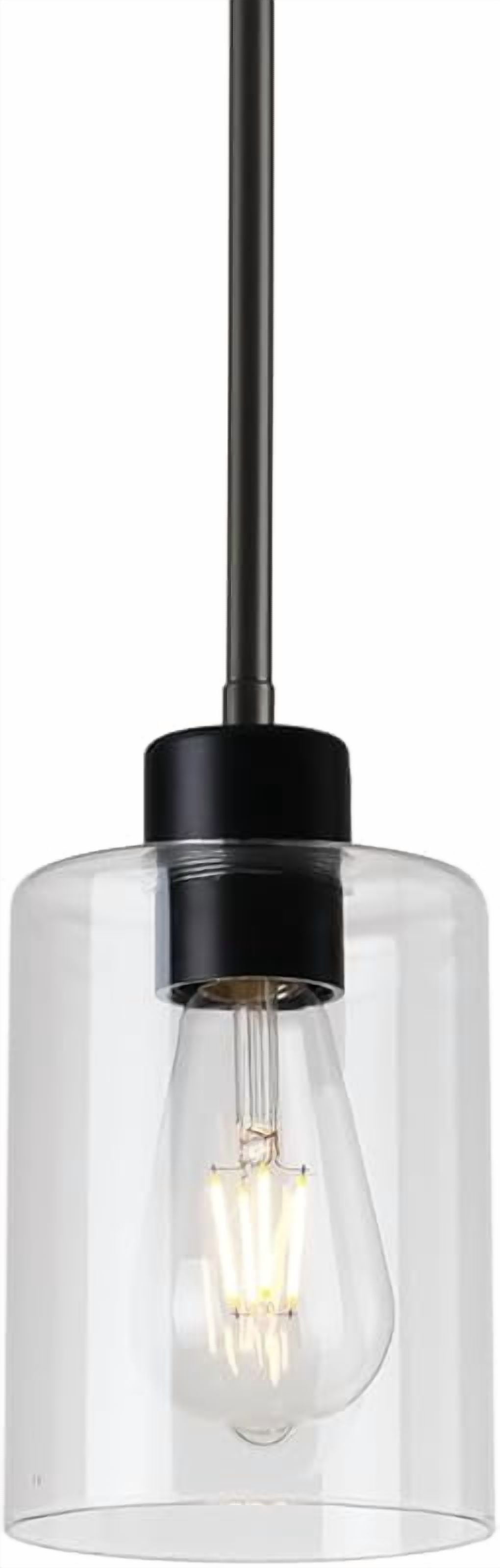 Black Pendant Lights Kitchen Island - Clear Glass Pendant Light Fixture ...