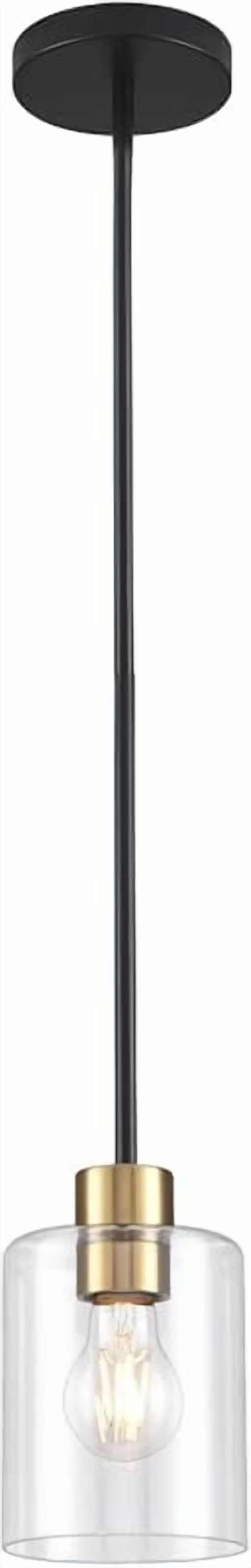 Black Pendant Lights Kitchen Island - Clear Glass Pendant Light Fixture ...