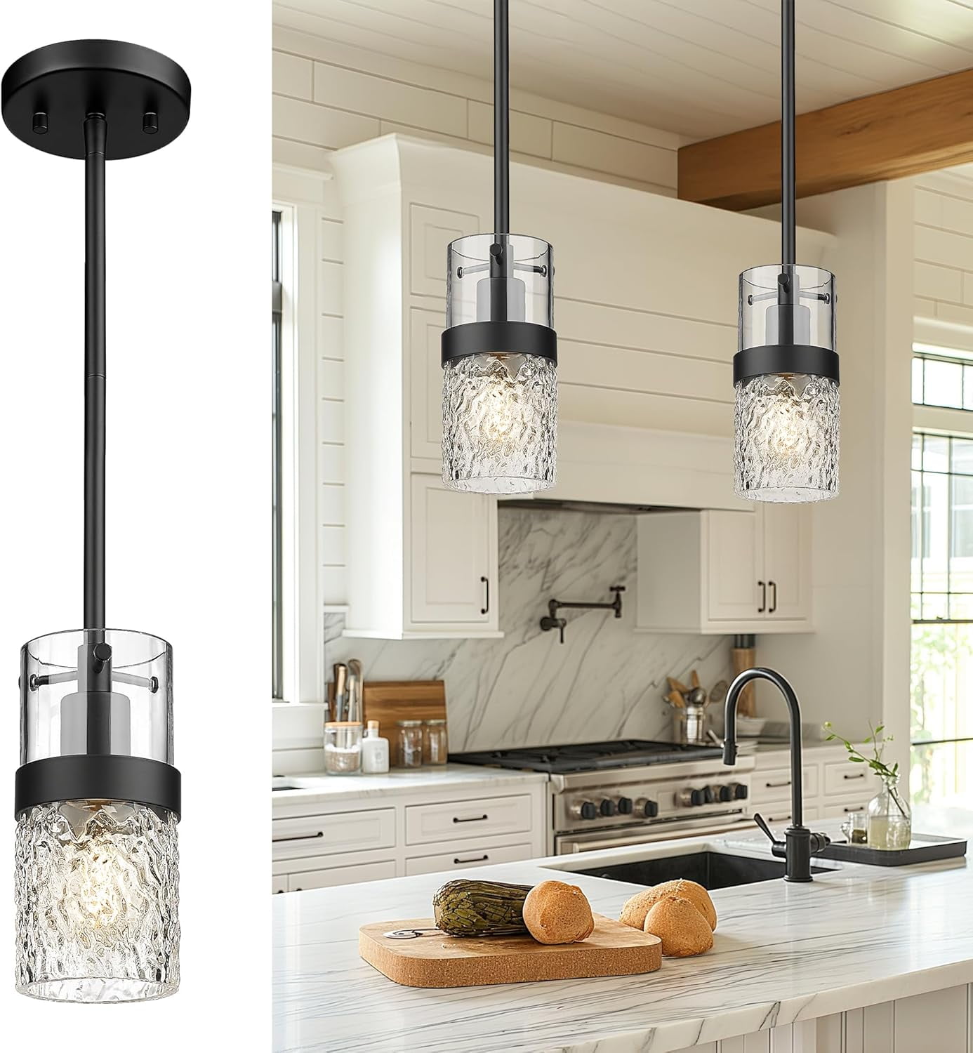 Black Pendant Lights, Modern Industrial Pendant Lighting for Kitchen ...
