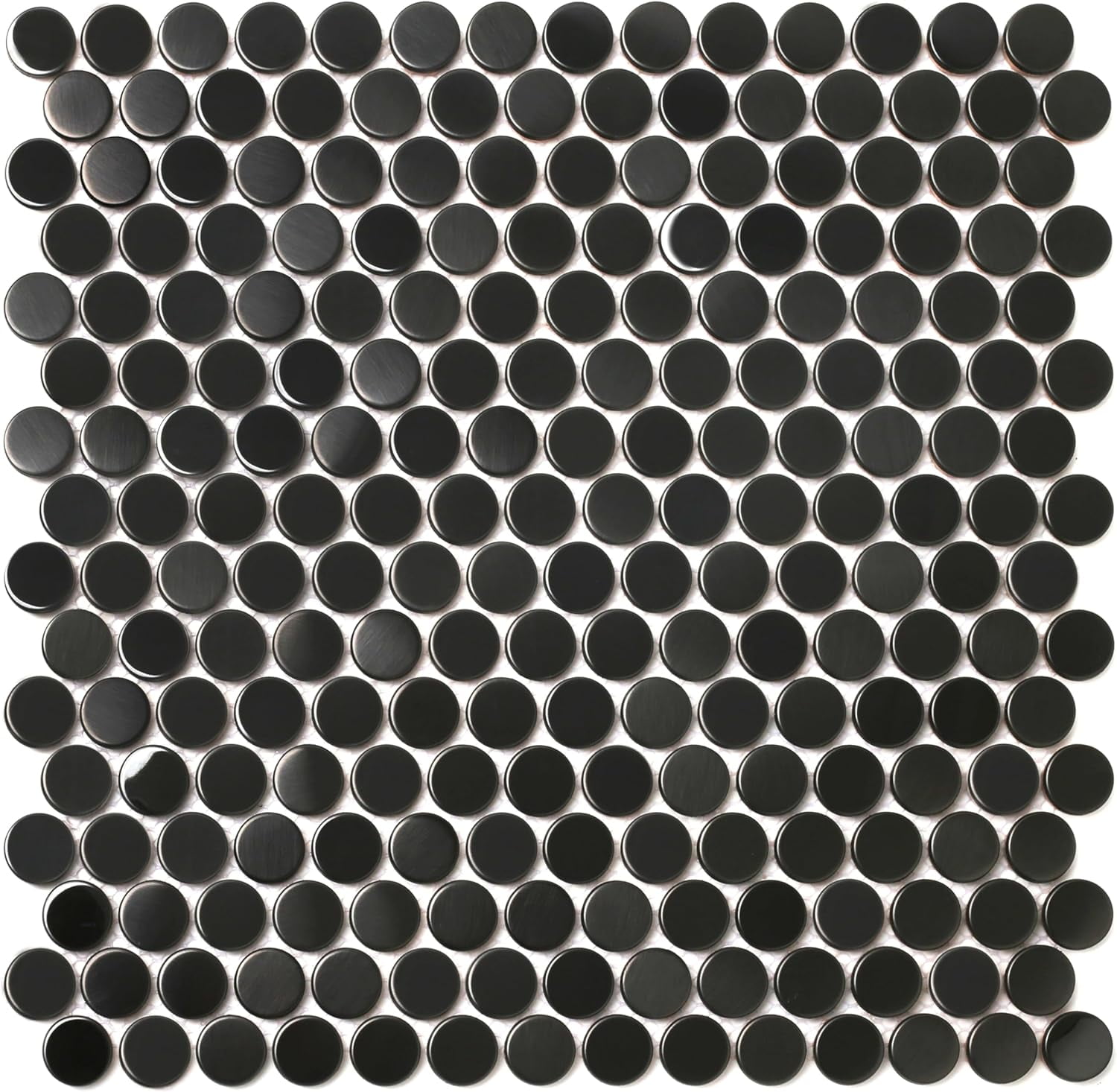 Black Penny Round Tile Wall Backsplash Mosaic Sheets 12'' X 12'' (Box ...