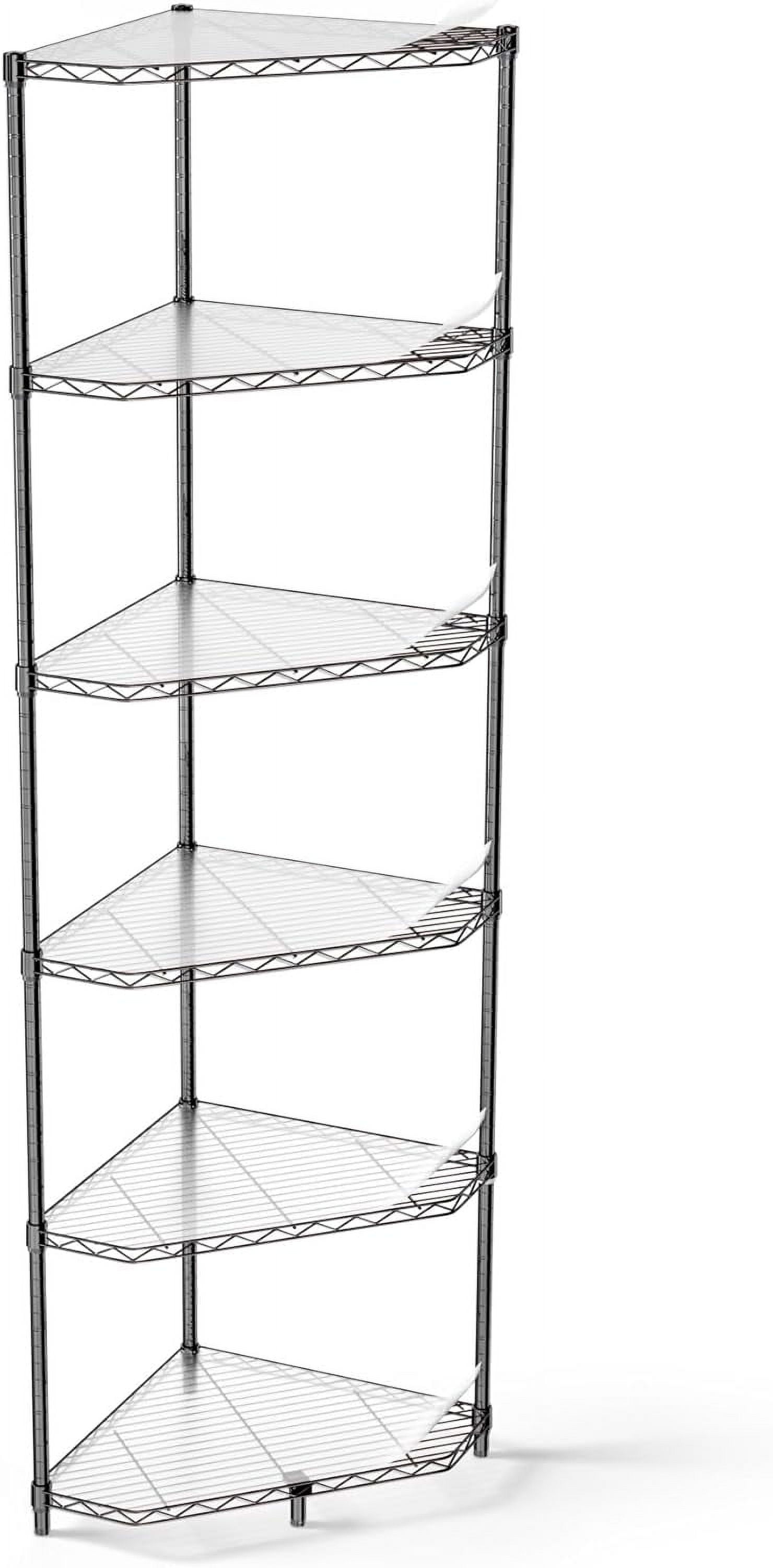Black Pentagonal-Shape 600lbs 6 Tier Corner Shelf NSF Metal Wire ...