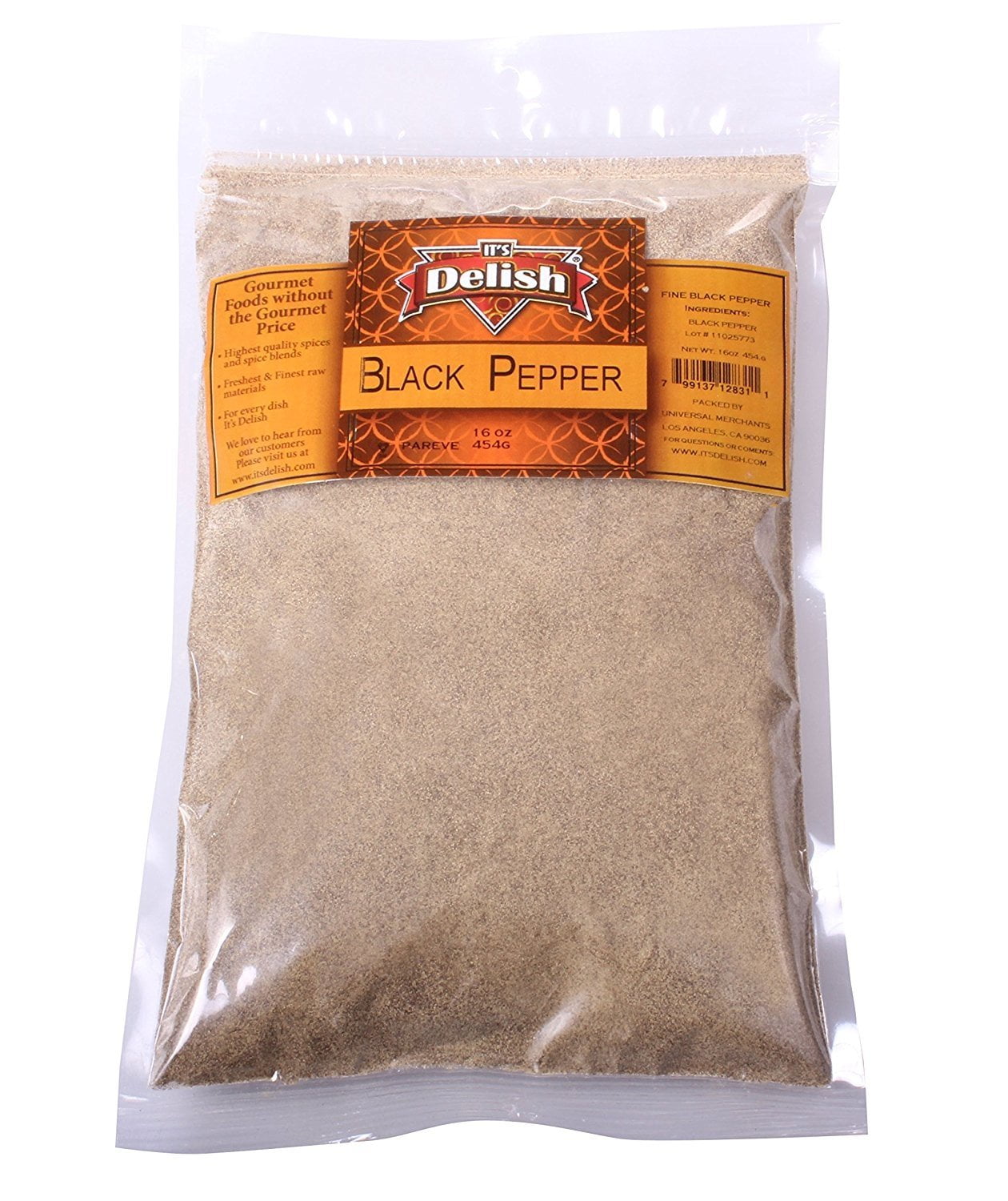 Its Delish Fine Ground Black Pepper, Fresh Bulk Food, Value Size, 1 lb ...