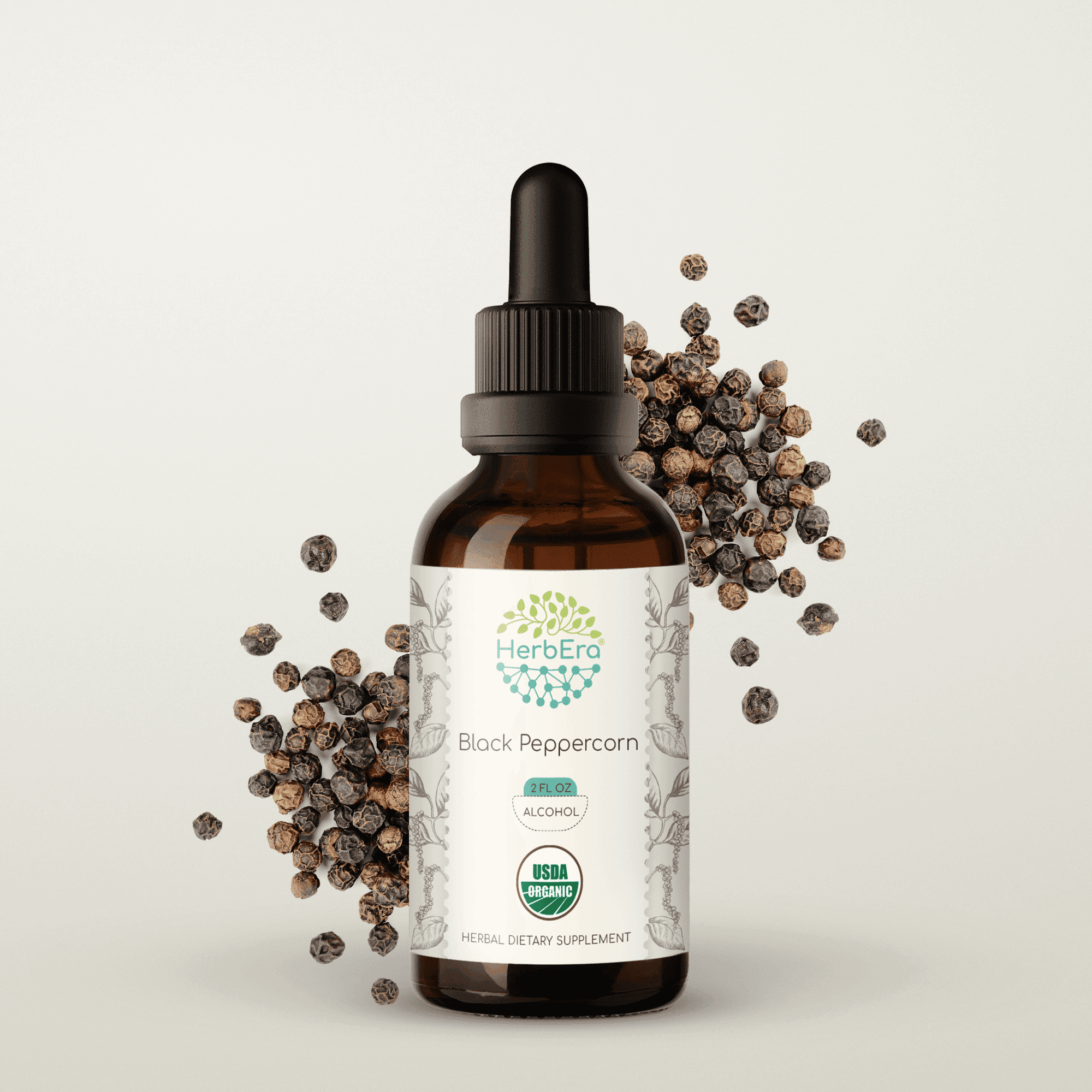 HerbEra Black Peppercorn Tincture, Organic Herbal Dietary Supplement ...
