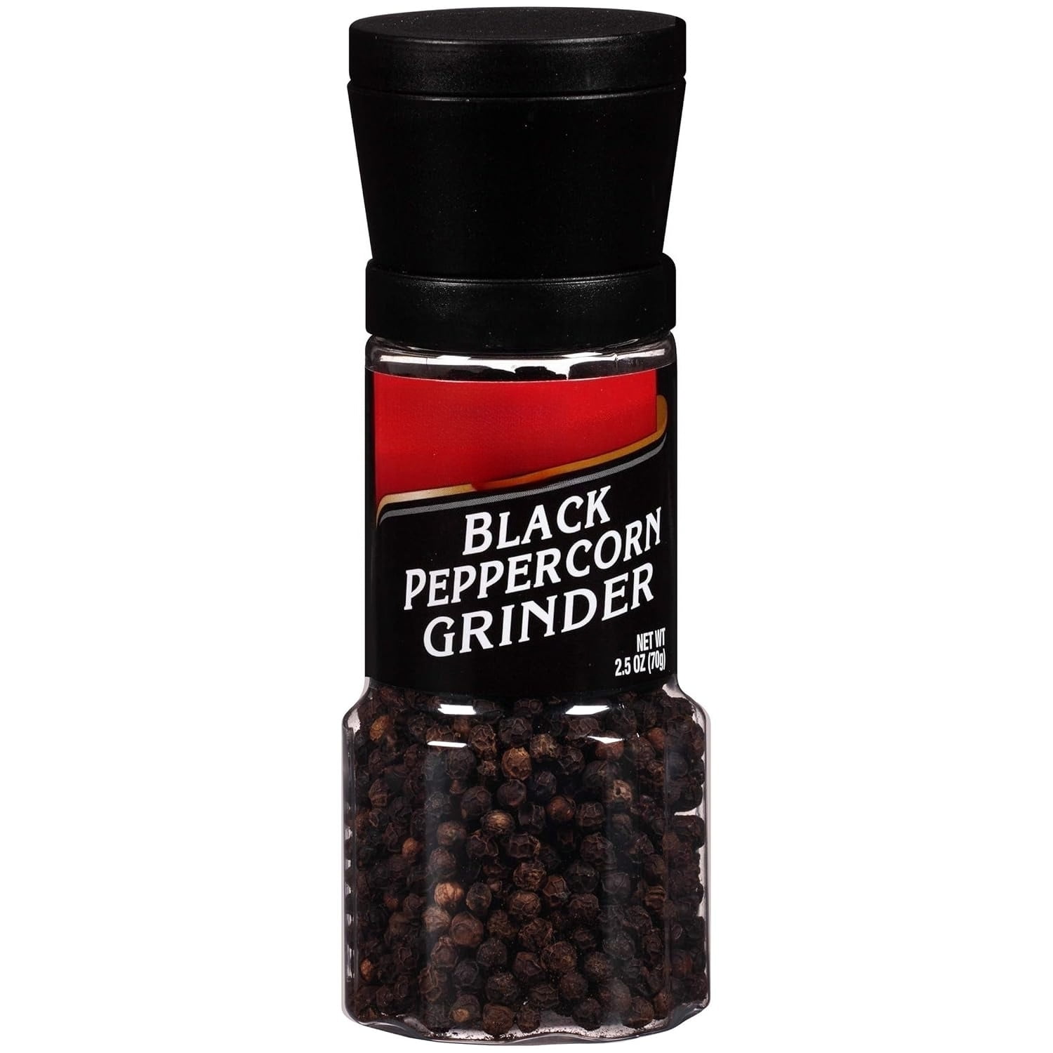 Black Peppercorn Grinder, 2.5 Ounce Refillable Mill, Coarse Ground ...