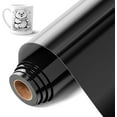 Black Permanent Vinyl - 12" x11FT Black Adhesive Vinyl Roll for All ...