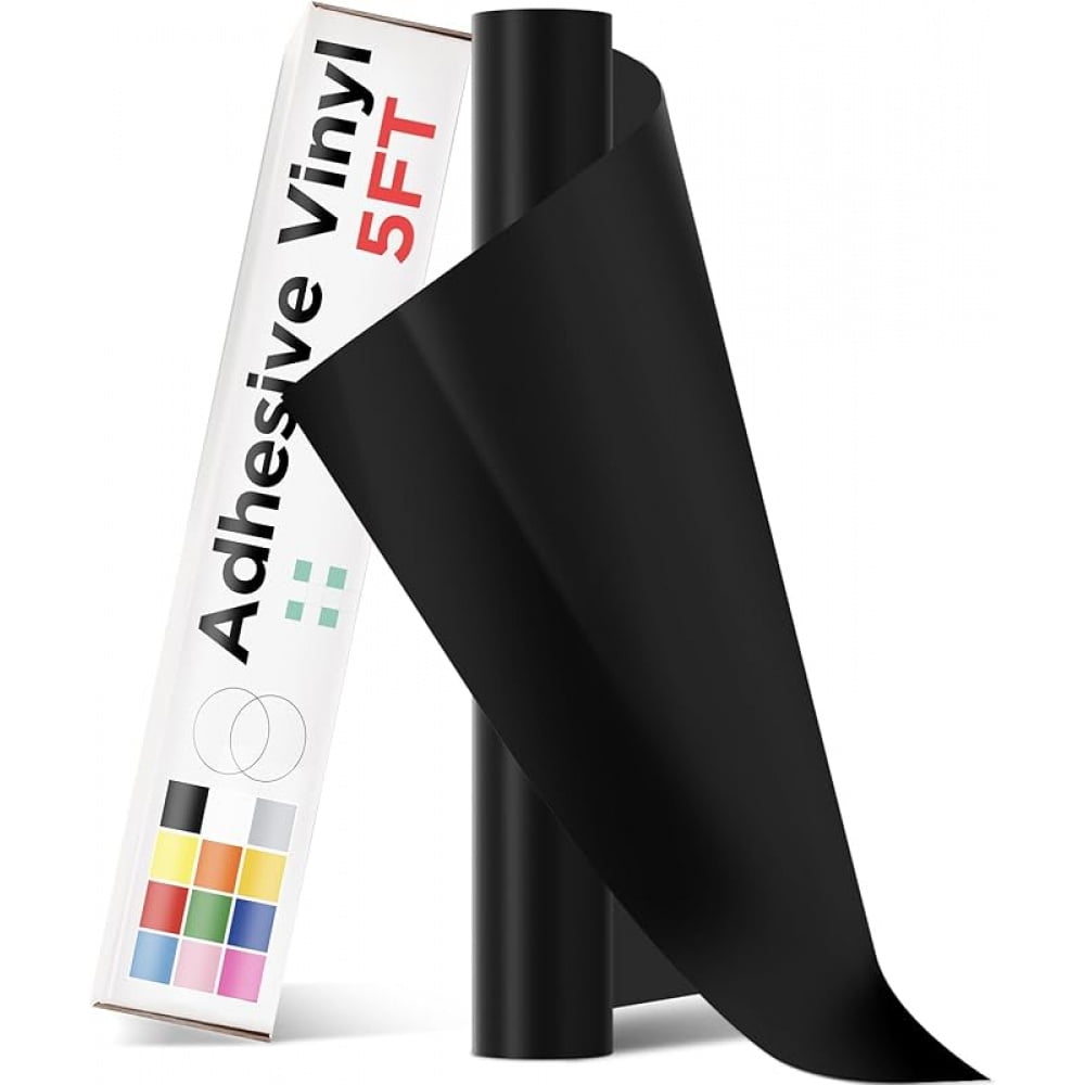 Black Permanent Vinyl - Matte Black Adhesive Vinyl Roll for All Cutting ...