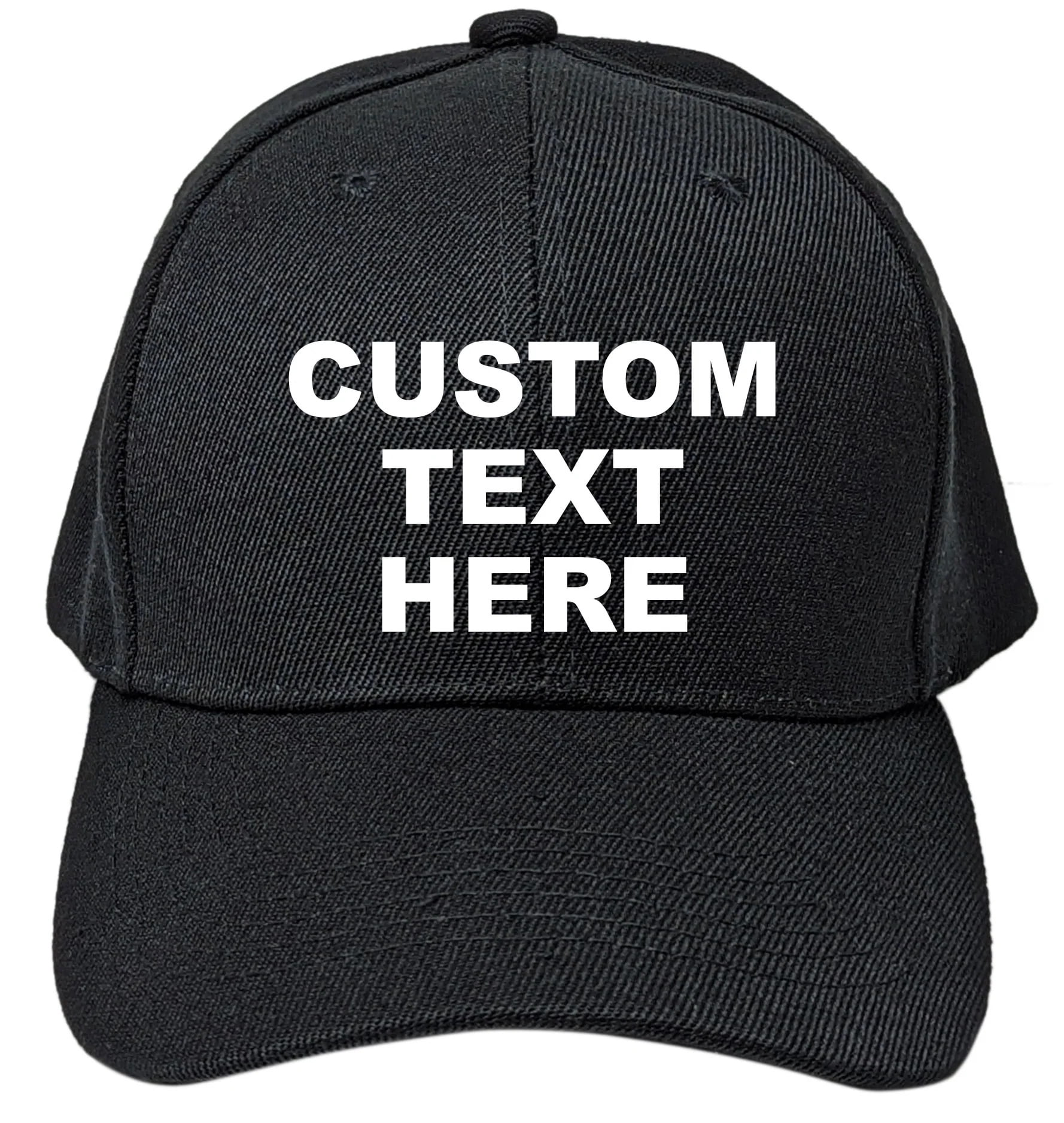 Black Personalized Text Embroidered Unisex Baseball Cap, Adjustable Hat ...