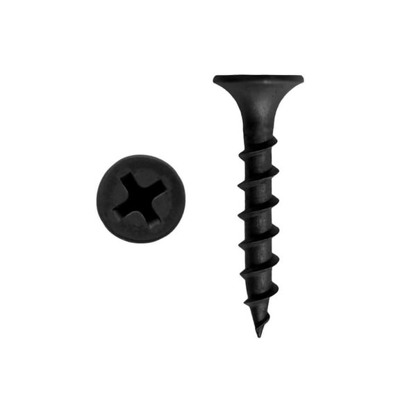 Black Philips Bugle-Head Coarse Thread Sharp Point Drywall Screw 1 1/4 ...