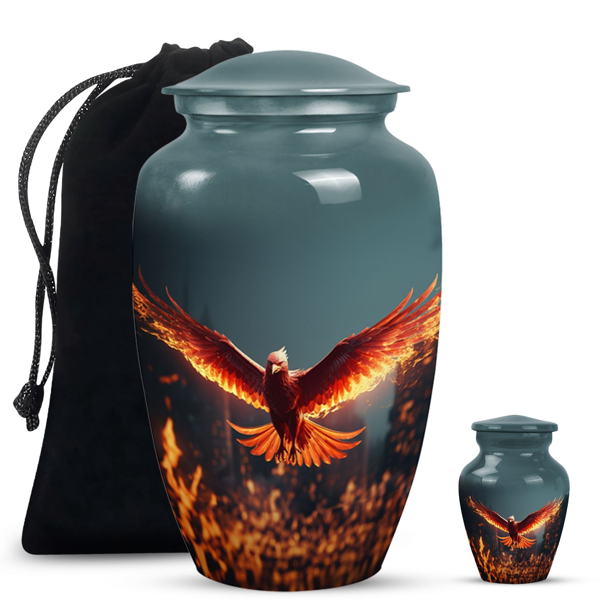 Black Phoenix Memorial Mini Urns For Human Ashes Adult Father - Small ...