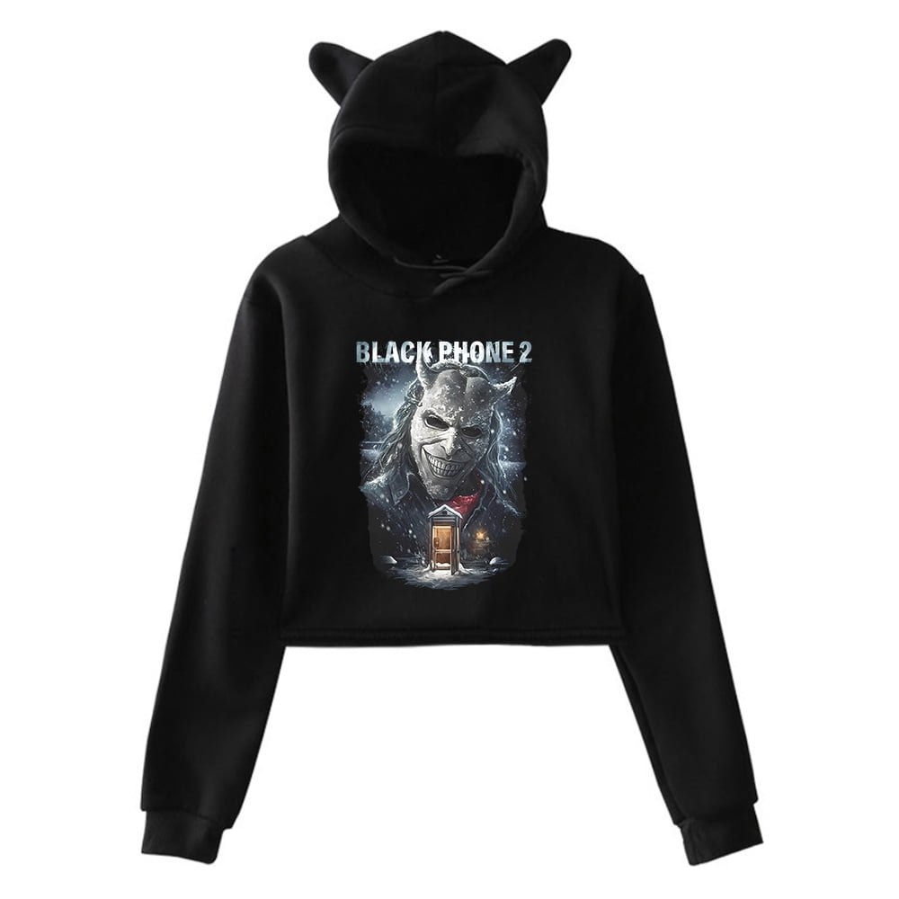 Black Phone 2 Cold Call Hoodie Cat Ears Hooded Sweatshirt Long Sleeve ...