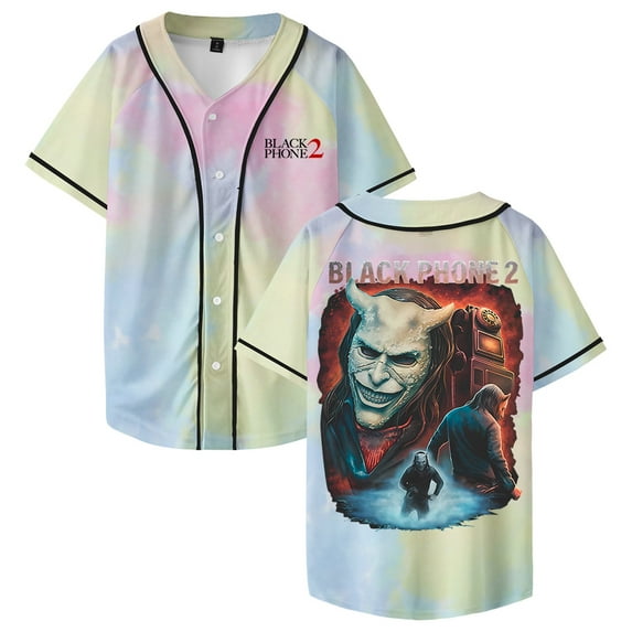 Black Phone 2 You Have Been Warned Baseball Jersey Short Sleeve Button ...