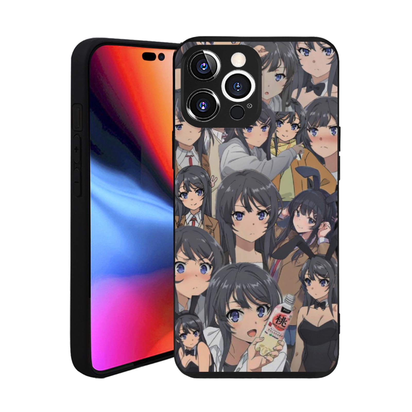 Black Phone Case Bunny Girl Senpai Mai Sakurajima Waifu Sticker ...