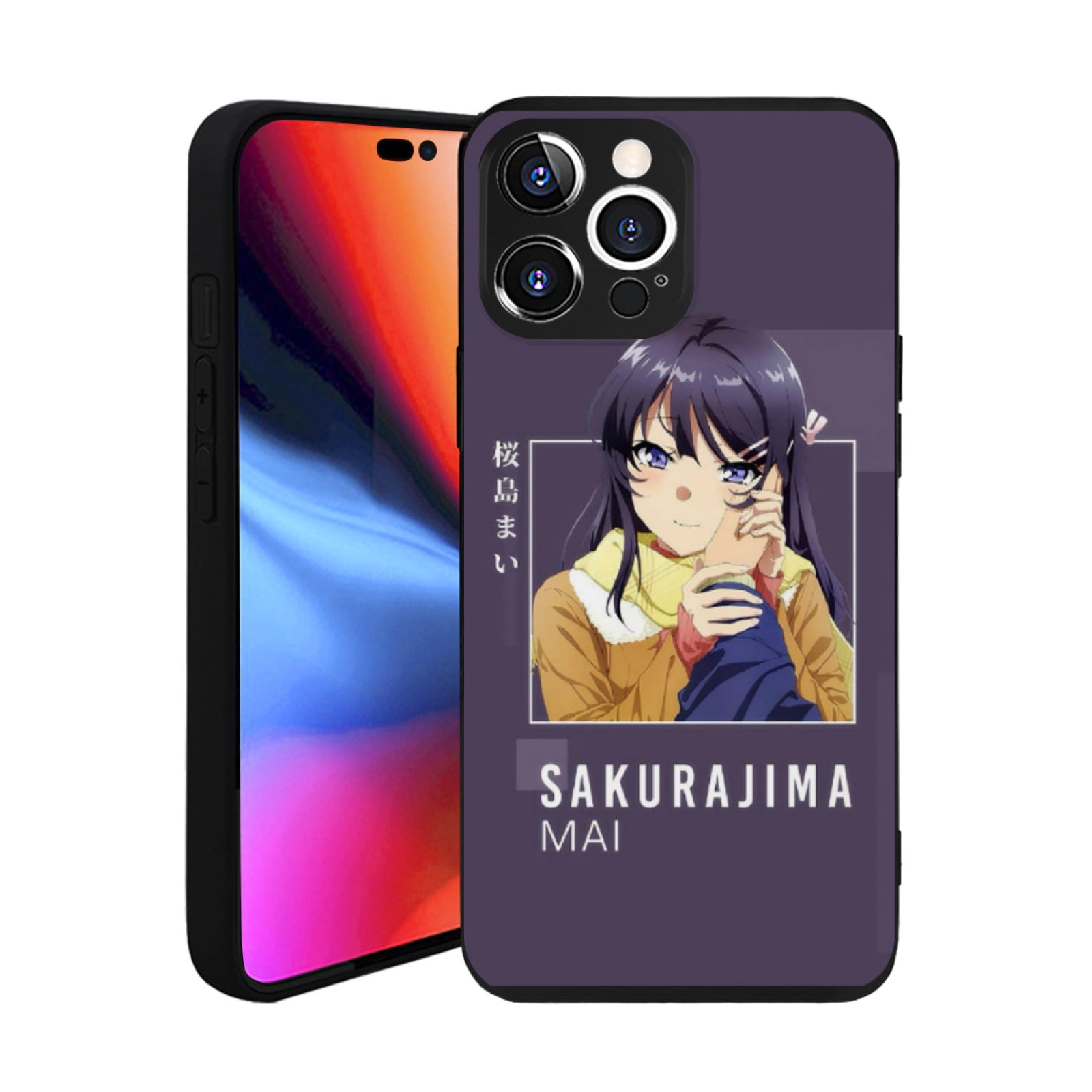 Black Phone Case Bunny Girl Senpai Mai Sakurajima Waifu Sticker ...