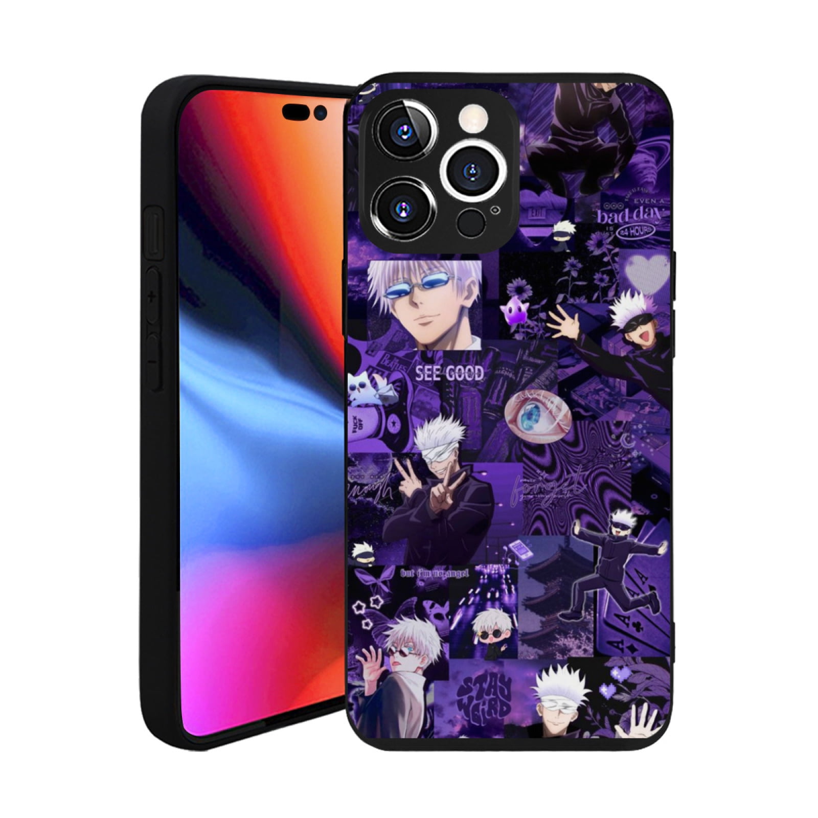 Black Phone Case Cool Satoru Gojo jujutsu kaisen Compatible for iPhone ...