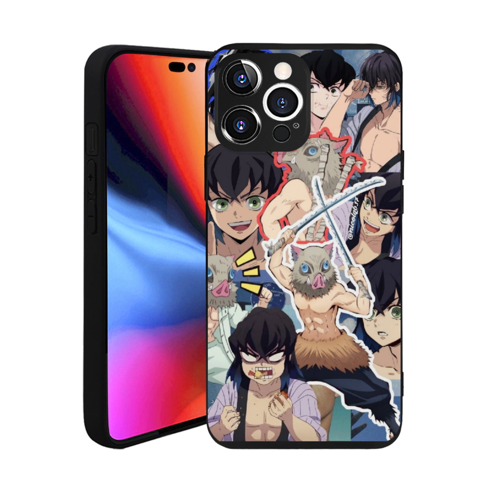 Black Phone Case Demon Anime Inosuke Hashibira Kimetsu Compatible for ...