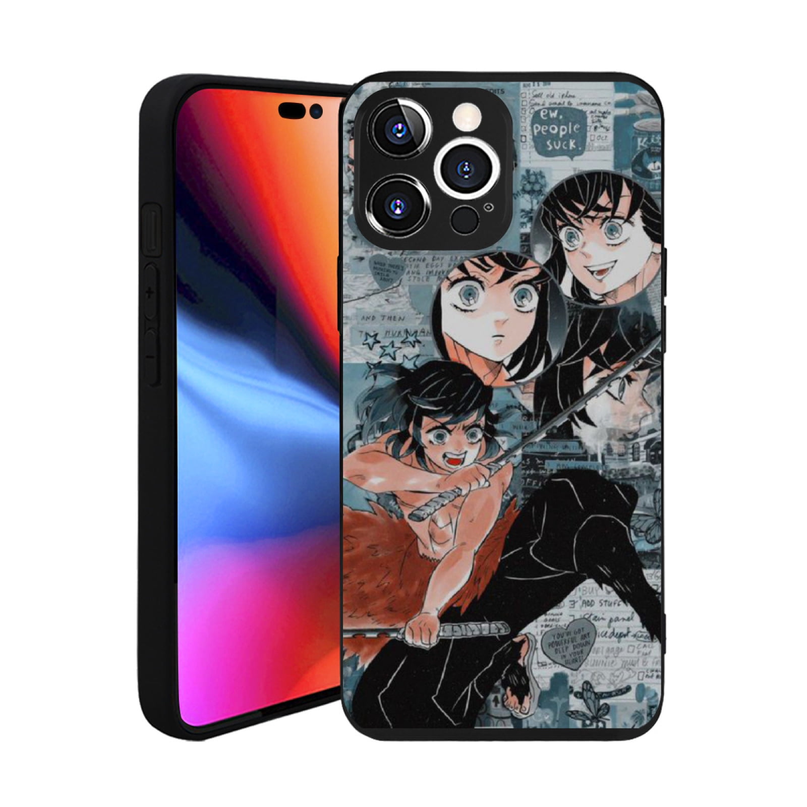 Black Phone Case Demon Tokito Muichiro Compatible for iPhone 14 Case ...