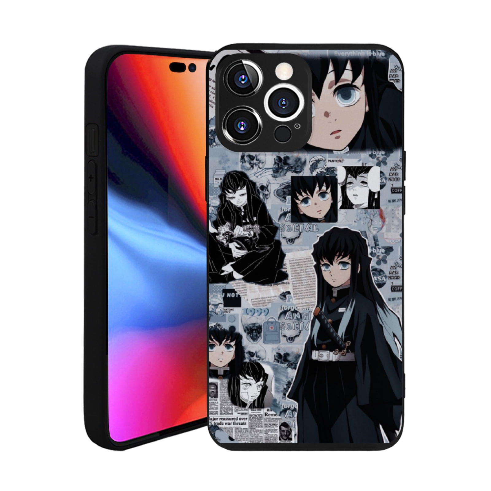 Black Phone Case Demon Tokito Muichiro Compatible for iPhone X/Xs Case ...