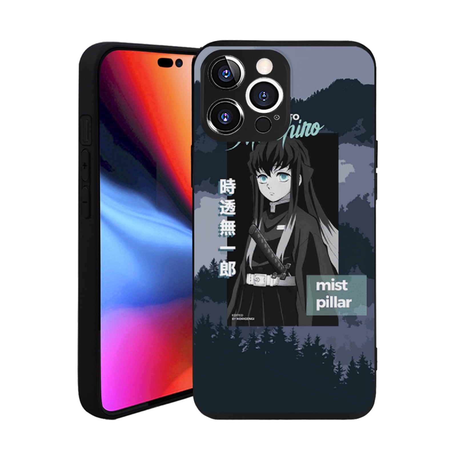 Black Phone Case Demon Tokito Muichiro Compatible for iPhone XR Case ...