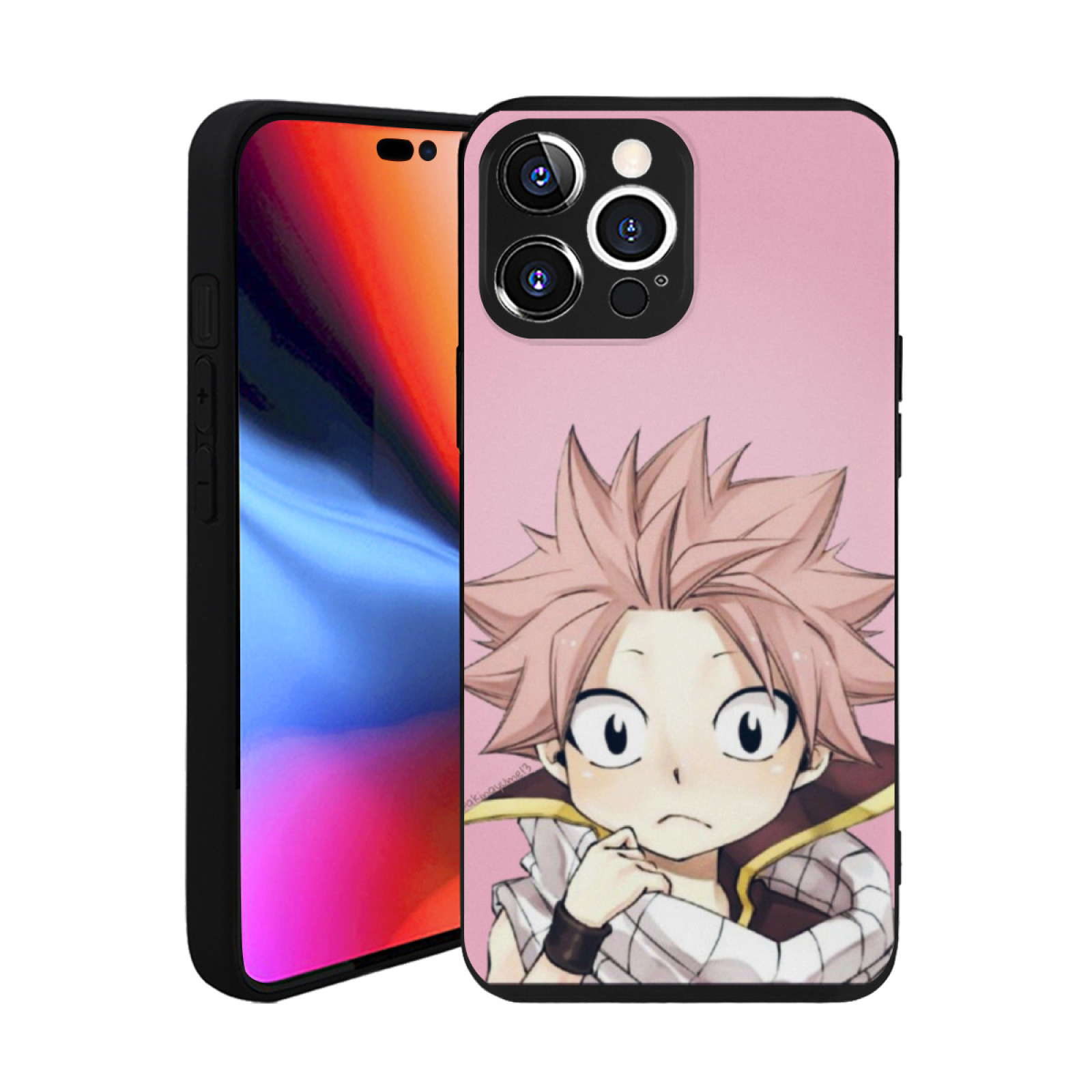 Black Phone Case Fairy Tail Collage Compatible for iPhone 15 Pro Max ...