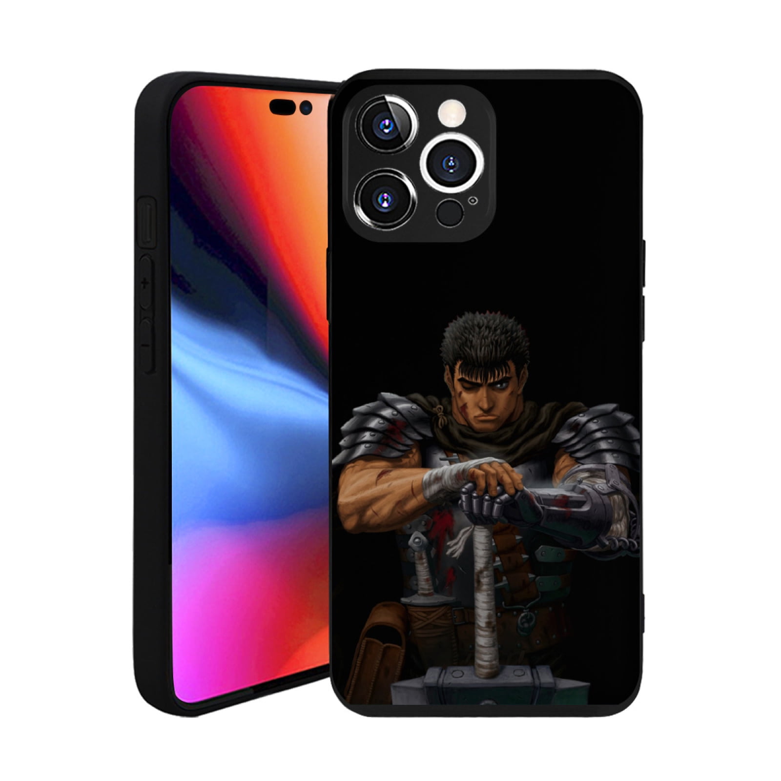 Black Phone Case Guts Berserk Black Swordsman Anime Compatible for ...