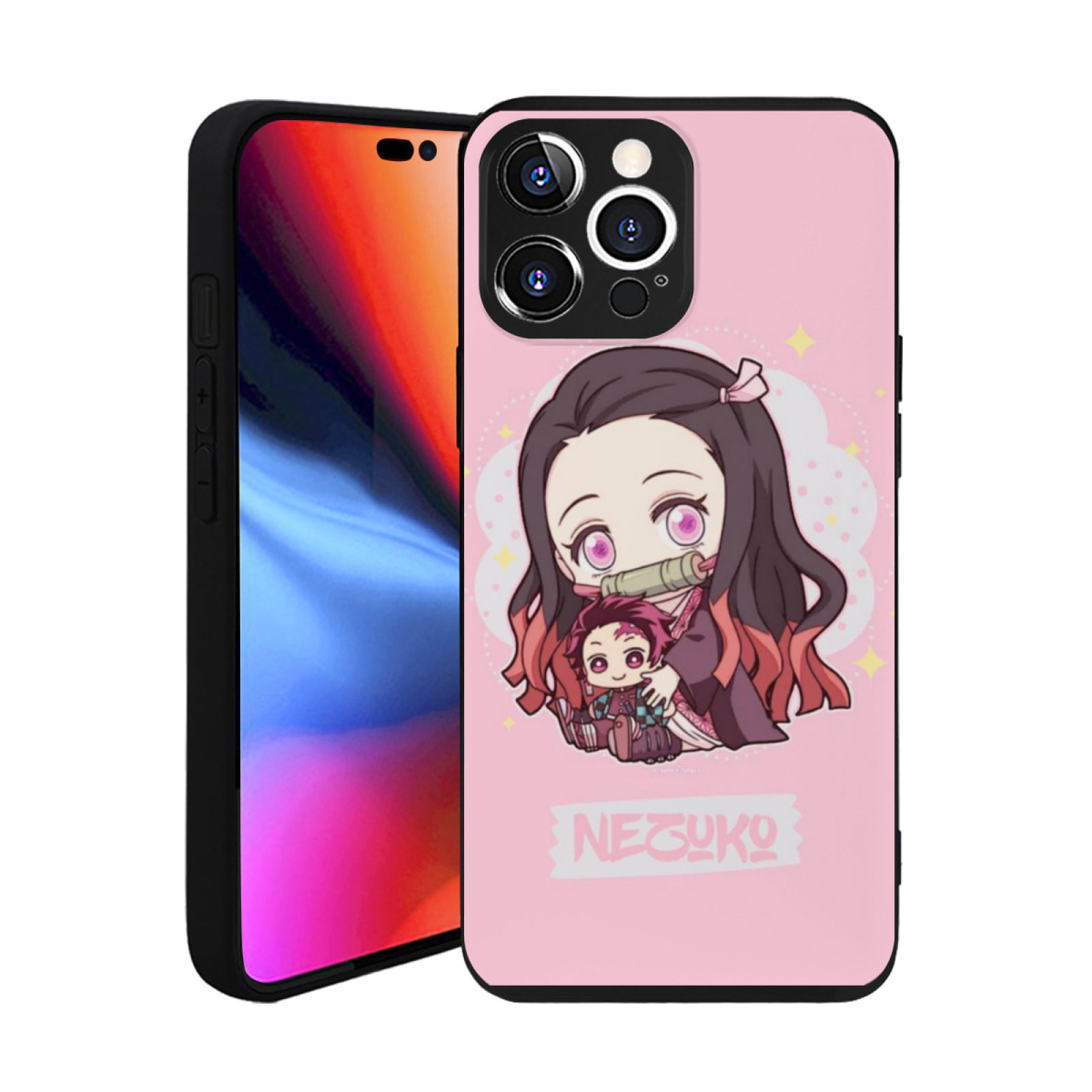 Black Phone Case Kimetsu No Yaiba Demon Slayer Nezuko Chibi Cute ...