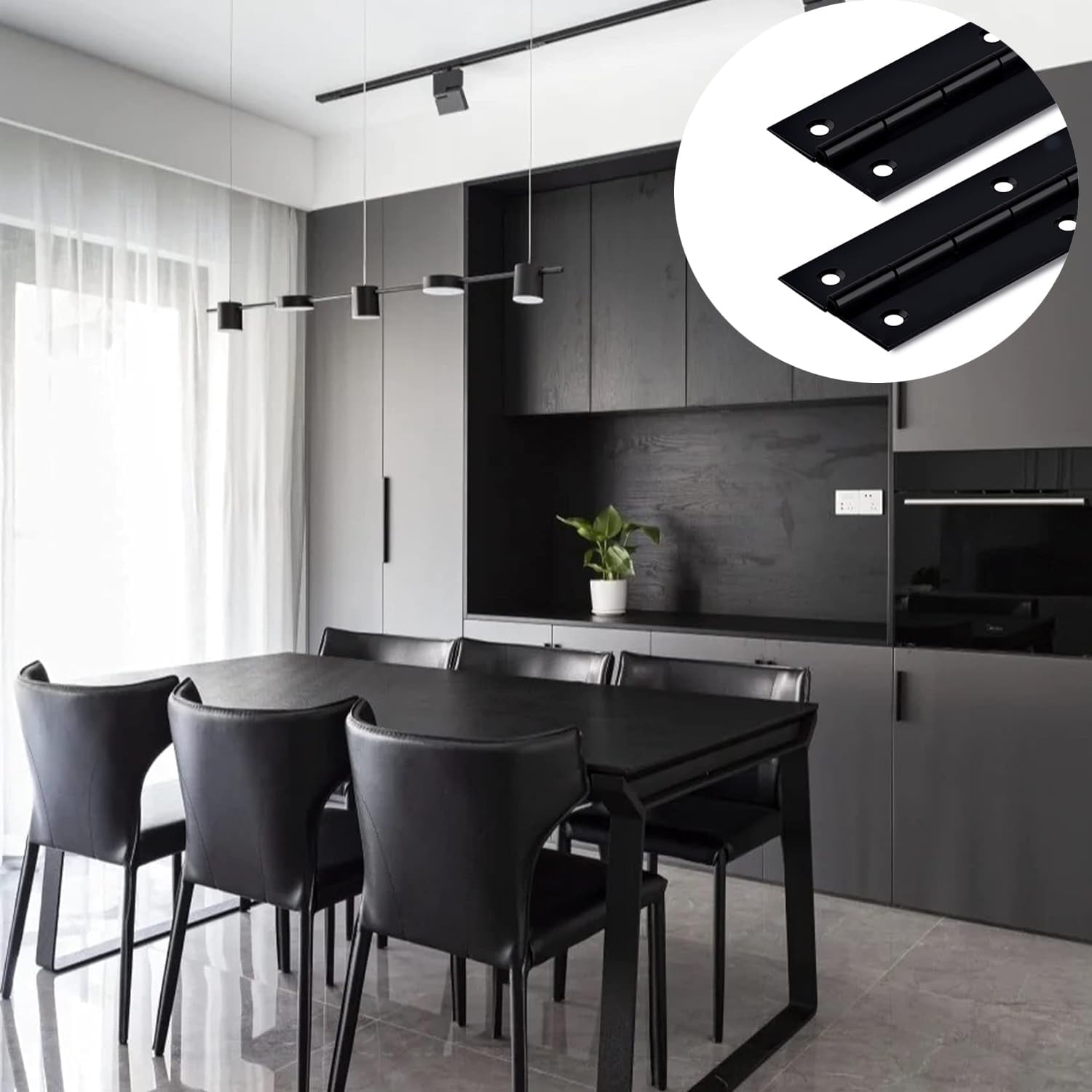 Black Piano Hinge 48 Inch x 2 Inch Heavy Duty Stainless Steel Piano ...