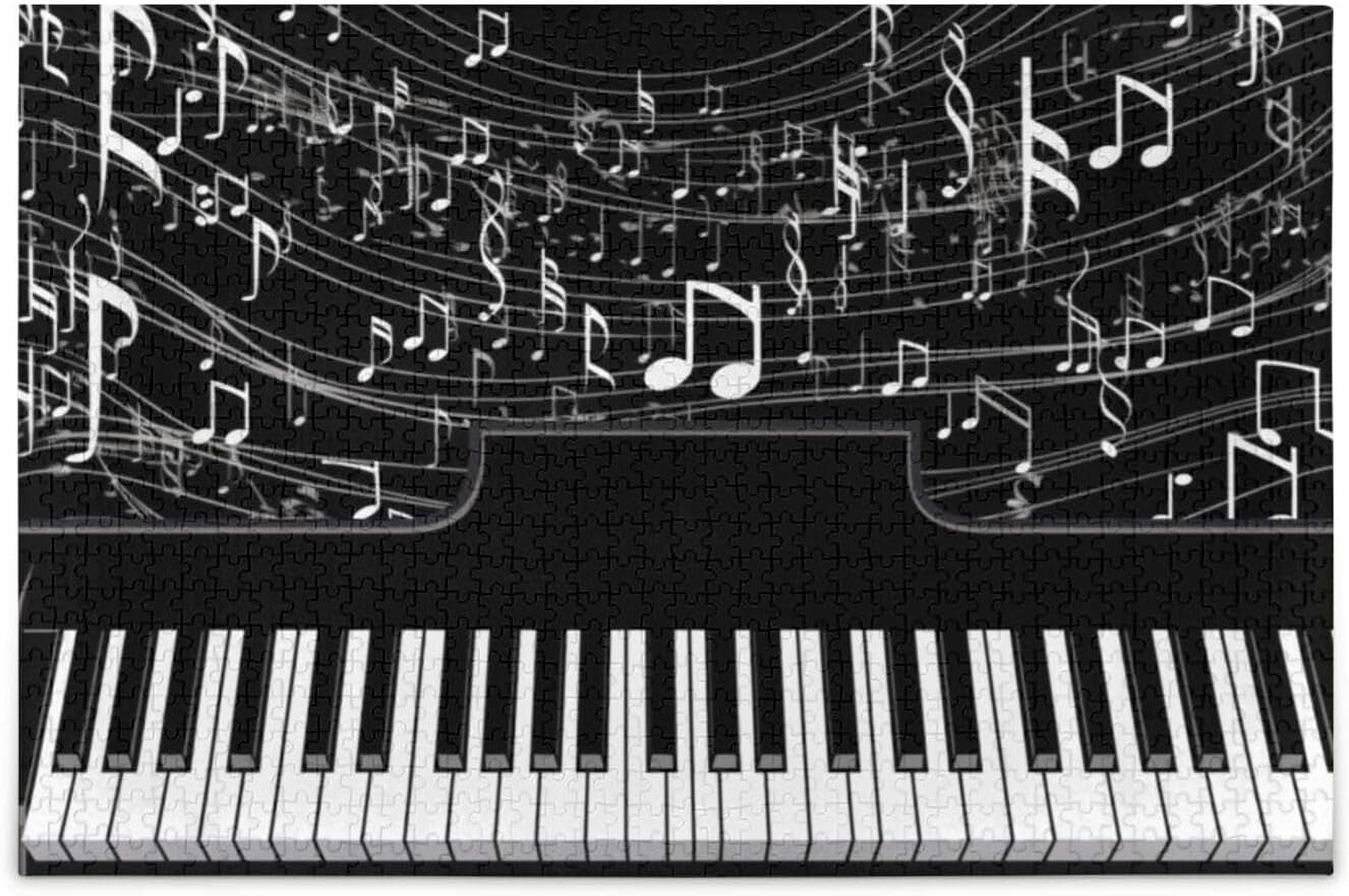 Black Piano Notes Jigsaw Puzzles for Adults or Kids 500 Piece ...