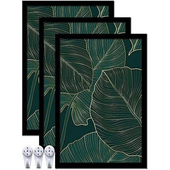 Black Picture Frame Set of 3, 16x24 Picture Frame for Photo Poster ...