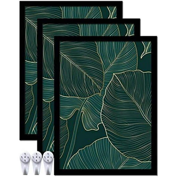 Black Picture Frame Set of 3, 8x11 Picture Frame for Photo Poster ...