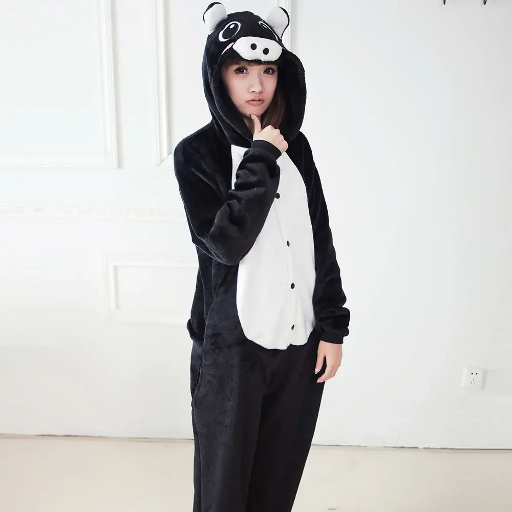 Black Pig Carnival Couples Kigurumi Animal Anime Pajamas For Family ...