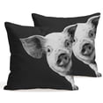 Black Pig Throw Pillow Covers 18 x 18 Inch Pillow Covers Set of 2 ...