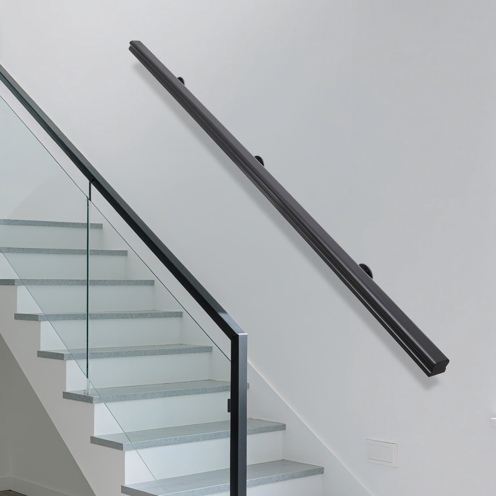 Black Pine 2.13-meter-long Non-slip Stair Handrail Bears 330 Pounds of ...