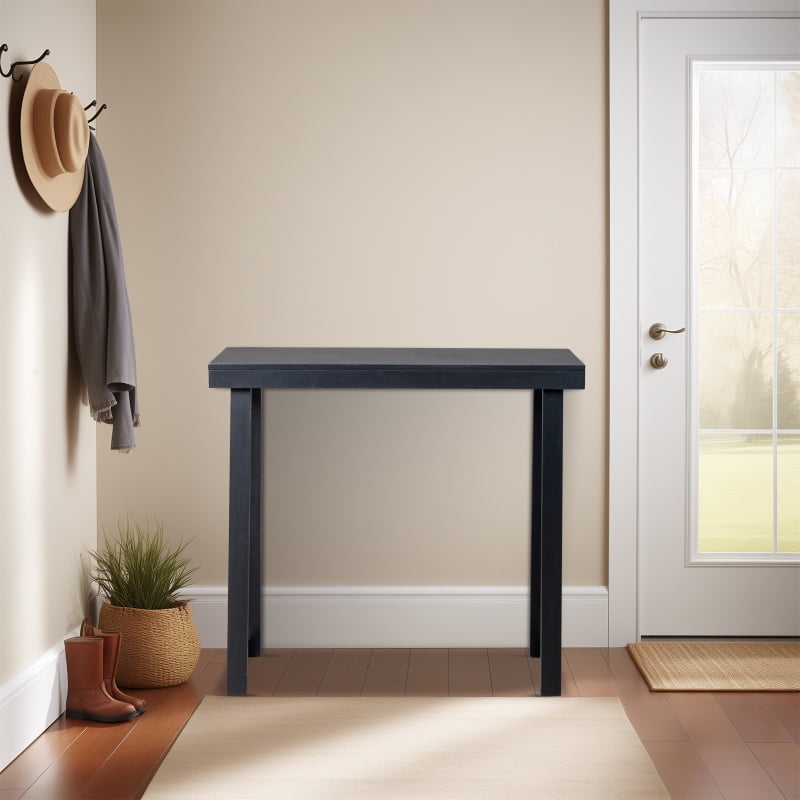 Black Pine Wood Console Table - 35.8" Solid Wood Entryway Table for ...