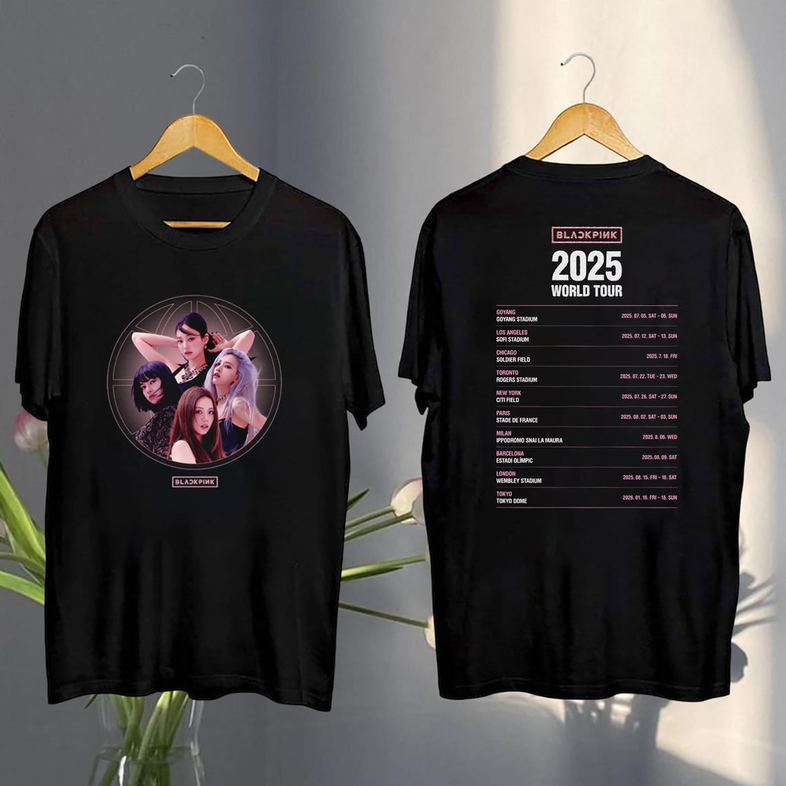 Black Pink 2025 Concert Tee, Black Pink World Tour 2025 T-Shirt, Jisoo ...