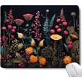 Black Pink Beauty Flowers Plants Mouse Pad,Brightly Colored Unique ...
