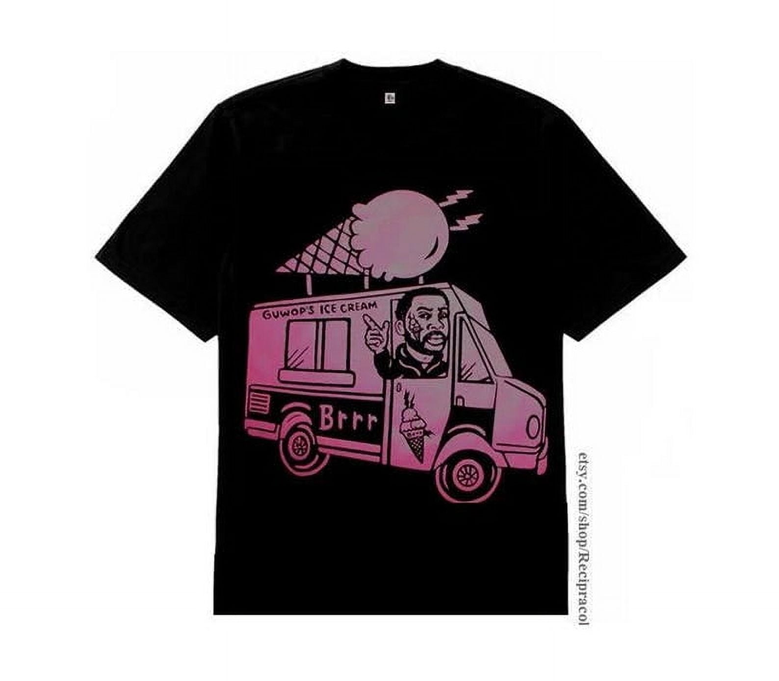 Black Pink Burrr Ice Cream Man shirt funny rap tee - Walmart.com