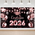 Black Pink Congrats Grad Backdrop Bachelor Cap Balloon Class of 2026 ...