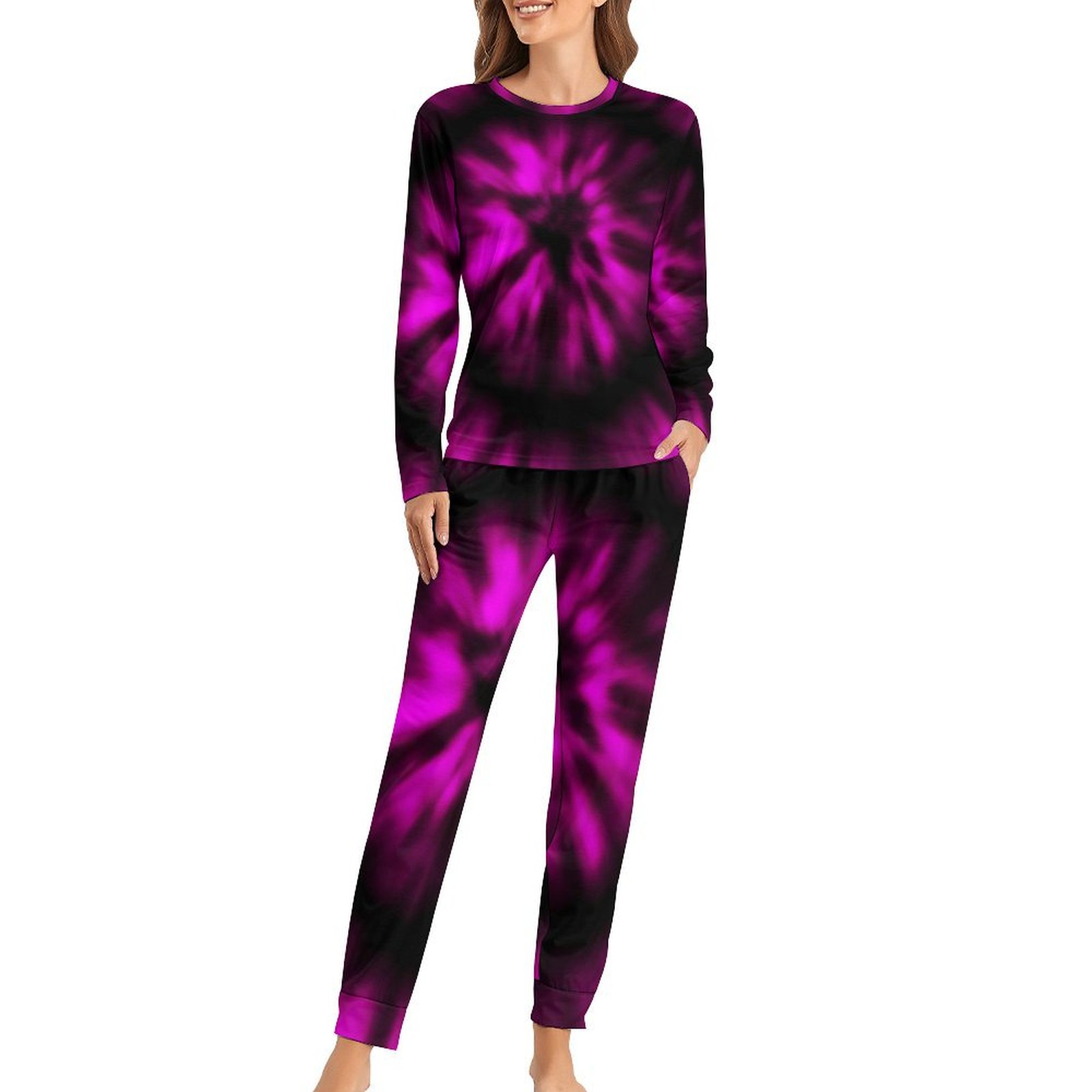 Black Pink Graffit Pajamas Letter Print Kawaii Pajama Sets Lady 2 Piece ...