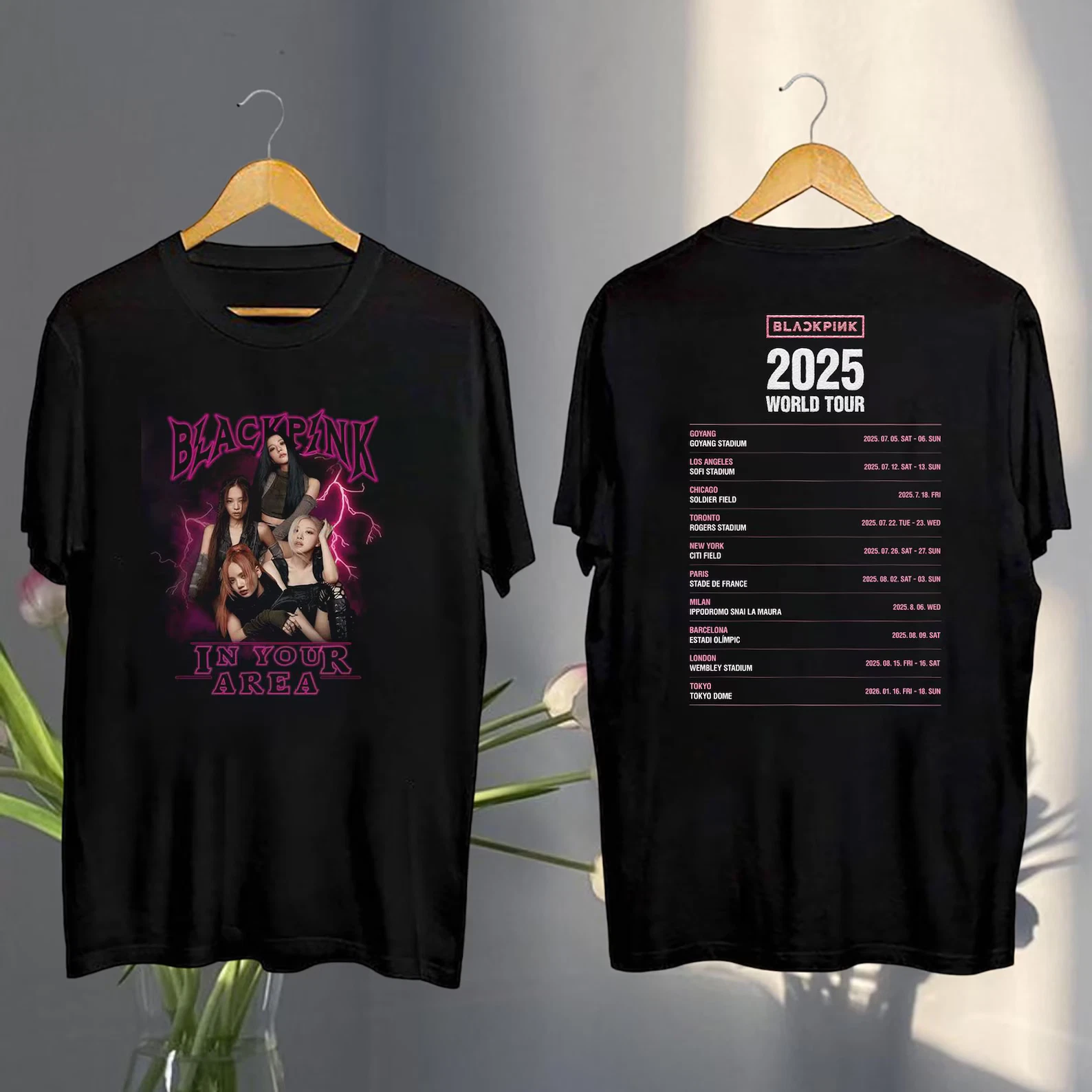 Black Pink Graphic Shirt, Black Pink World Tour 2025 Shirt All Sizes ...