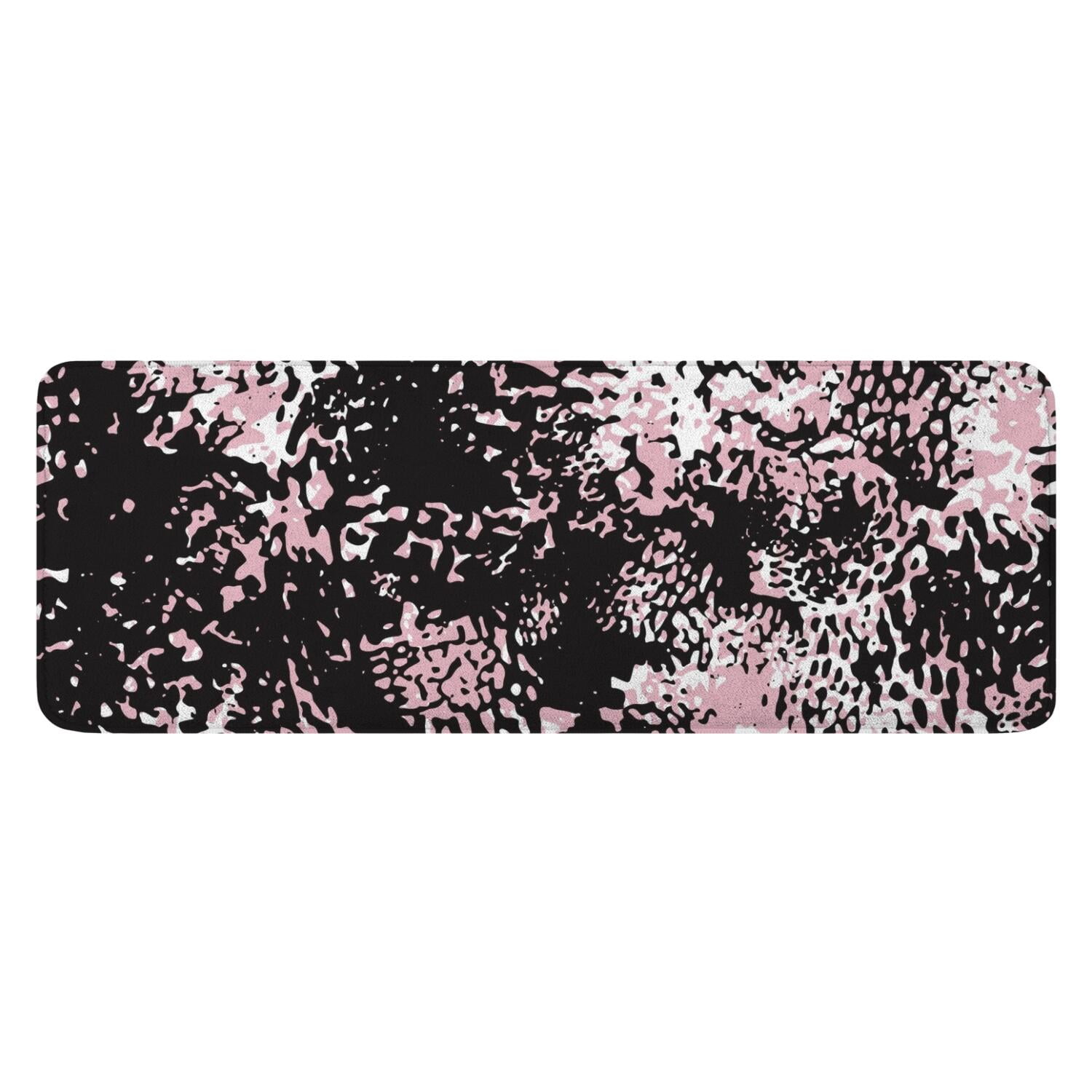 Black and Pink Of Leopard Print Kitchen Rug Mat,Kitchen Runner Rugs Non ...