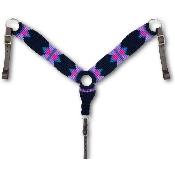 Black, Pink & Purple Multi-Strand Wool Blend String Breast Collar ...