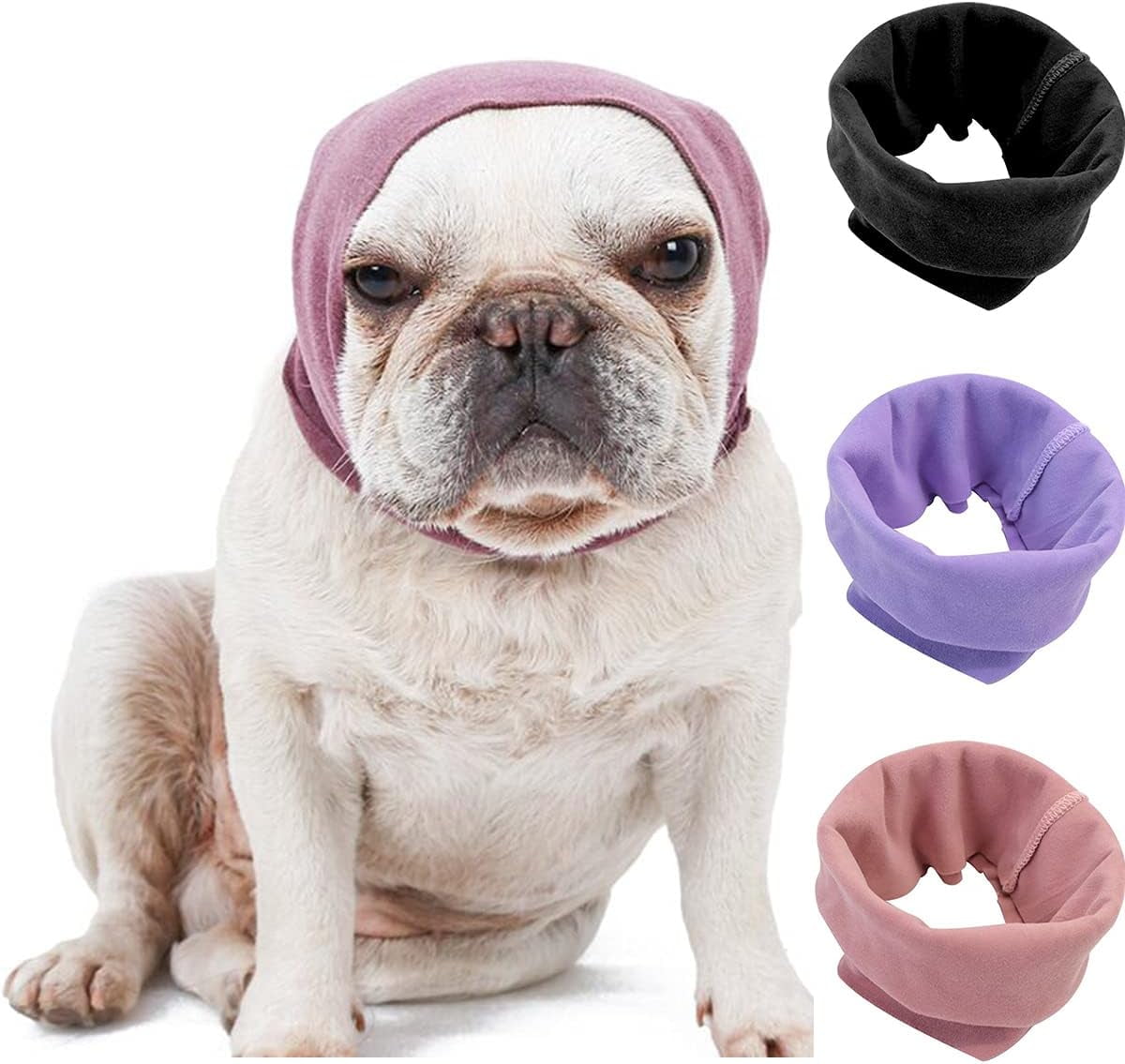 Black+Pink+Purple Quiet Ears for Dogs 3Pack Dog Snoods Ear Covers for ...