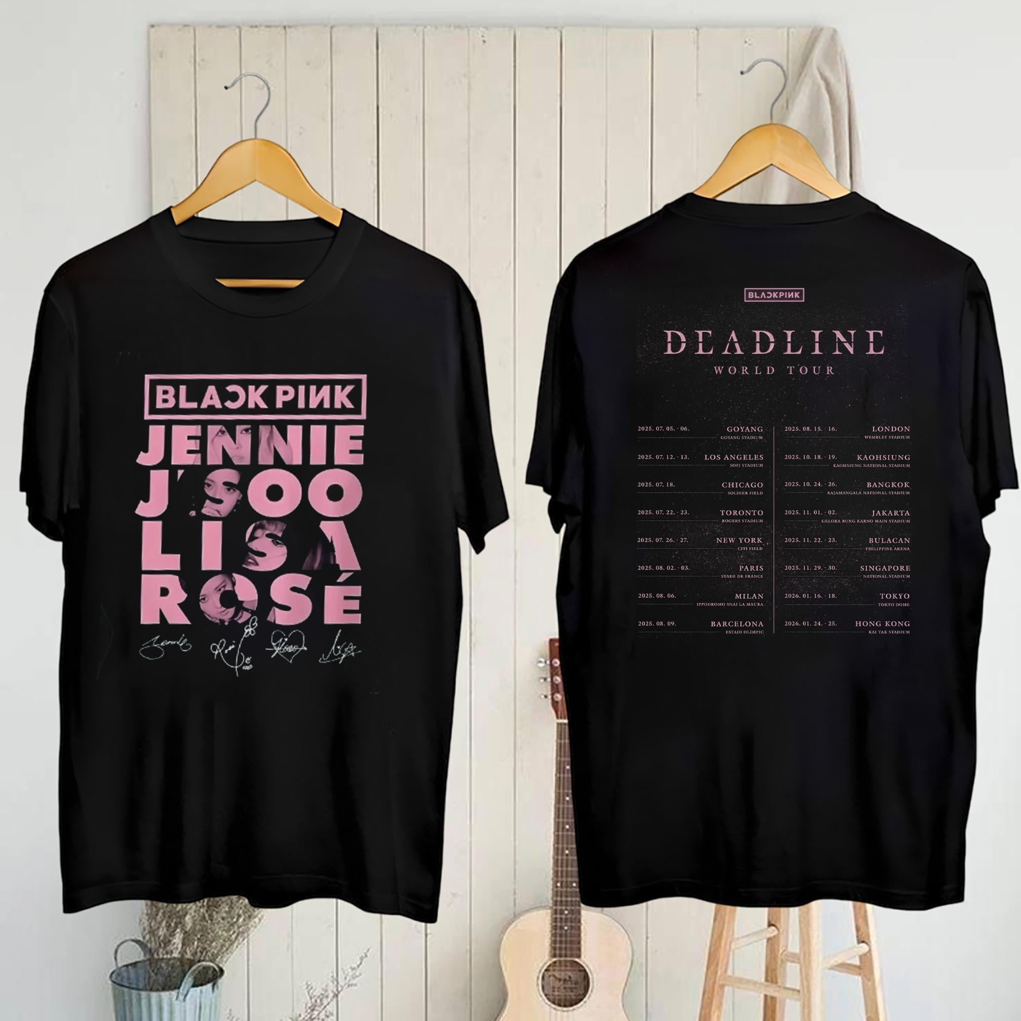 Black Pink Signatures Shirt, Black Pink Deadline Tour 2025 Shirt, Black Pink Blink Fan Gift ...