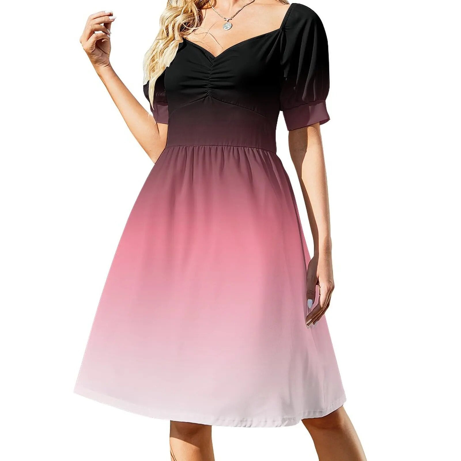 Black Pink White Ombre Dip Dye Look Dress Party dresses elegant guest wedding dress chic and ...