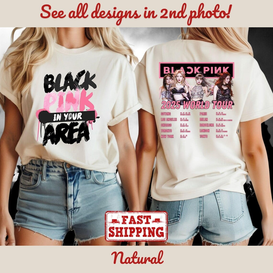 Black Pink World Tour 2025 T-Shirt, Jisoo Jennie Lisa Rose Blink Gift ...