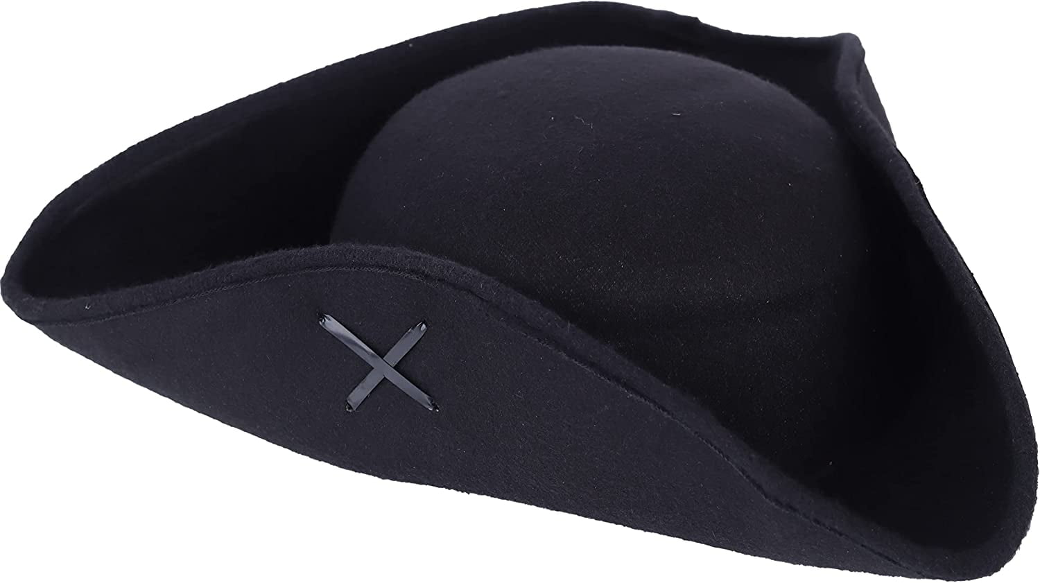 Sandt Collection Black Pirate Hat For Adults Men And Women Tricorn